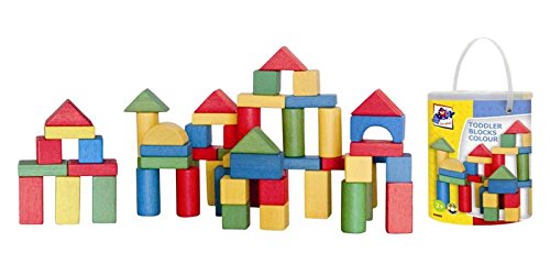 Woodyland Toddler Blocks in a Bucket with a Shape Sorting Lid (100 ...