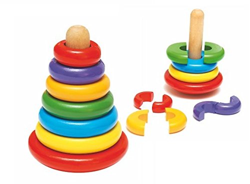 Woodyland 13 x 17 cm Didactic Toys Magnetic Stacking Pyramide (13-Piece ...