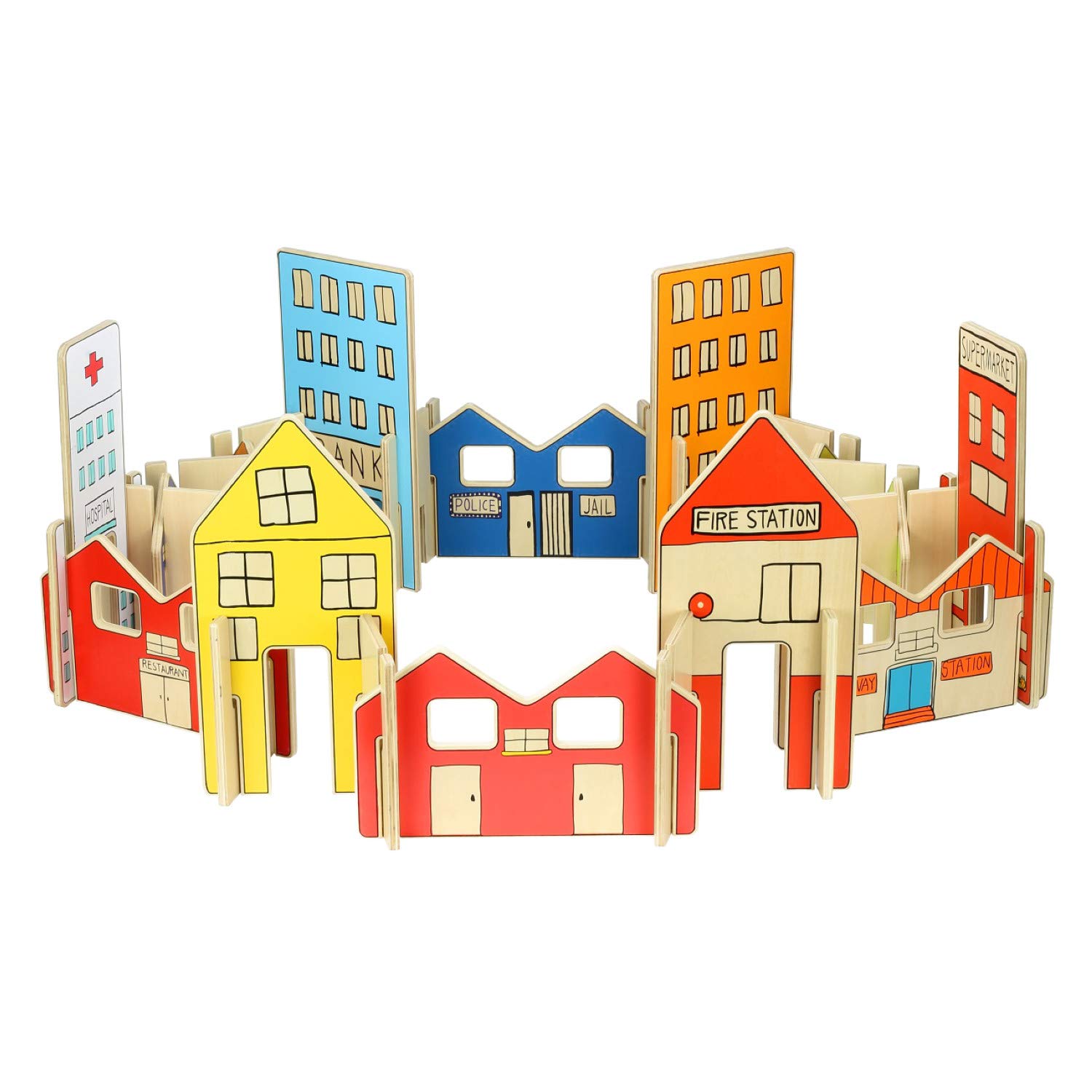 Wooden Construction Town Set – 26 Pieces – TopToy