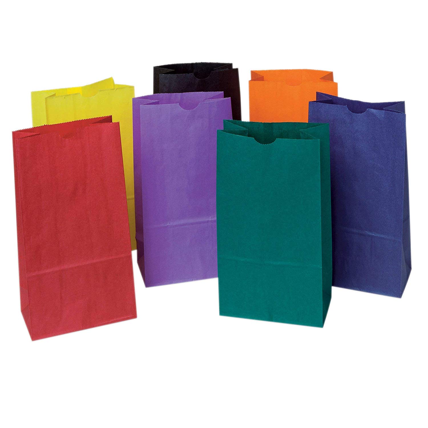 Brightly Coloured Gusset Style Paper Craft Bags, Assorted Colours ...