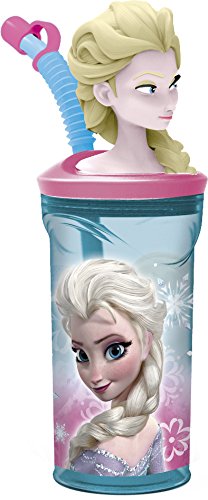 Disney Frozen 3D ELSA Anna Head Drinks Bottle Straw Drinking Water ...