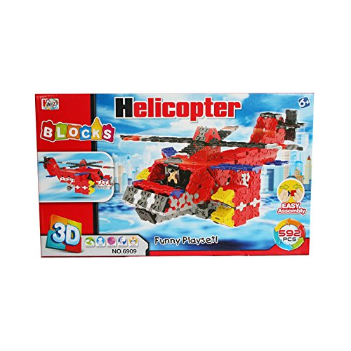 A to Z 6372 3D Helicopter Blocks Construction Set, Multi-Colour – TopToy