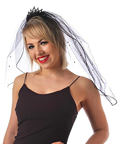 Alandra Party Black Mini Tiara with Veil – TopToy