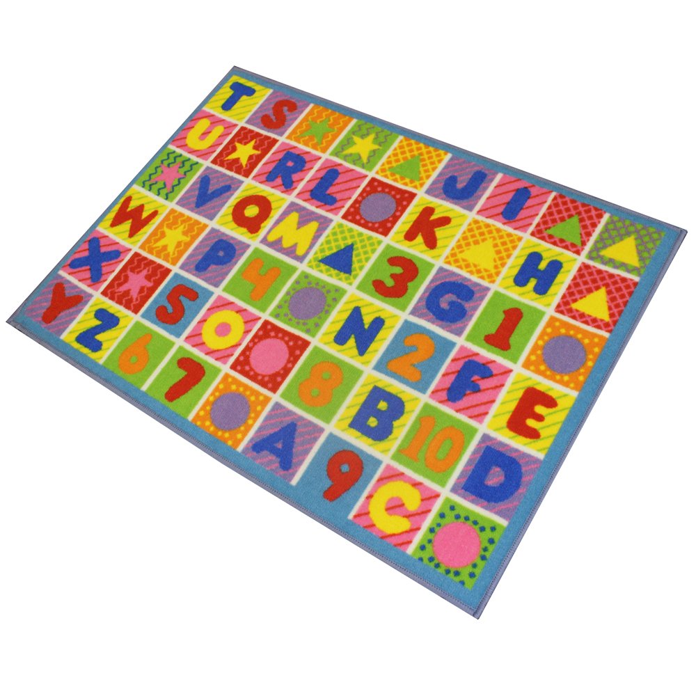 JVL Children’s Bright Alphabet Numbers Play Mat, Polyamide, 80 x 110 cm ...