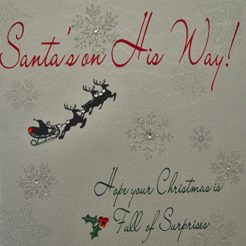 White Cotton Cards Santa’s on His Way Hope Your Christmas is Full of ...