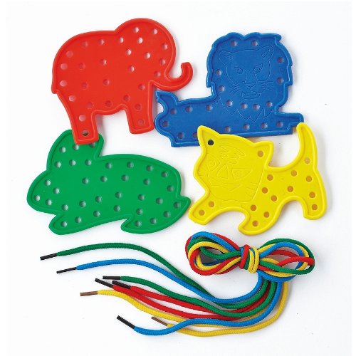 Creation Station CW7530 4 Animal Shapes 4 Threading Laces Assorted ...