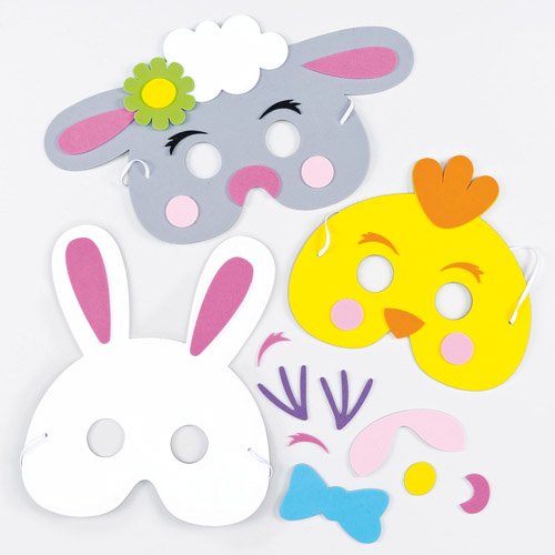 Easter Foam Mask Kits for Children to Make Decorate and Wear (Pack of 3 ...