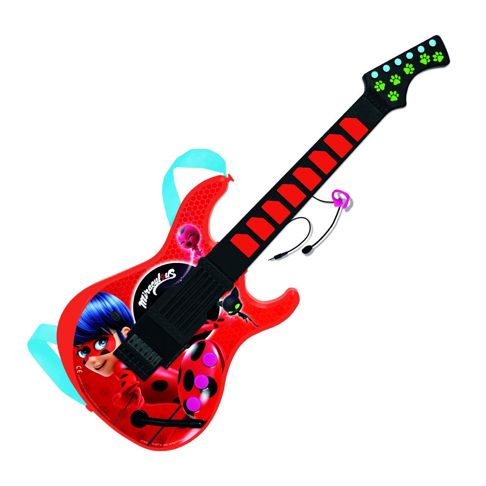 REIG 2678 Ladybug Electric Guitar with Microphone and MP3 Connection ...