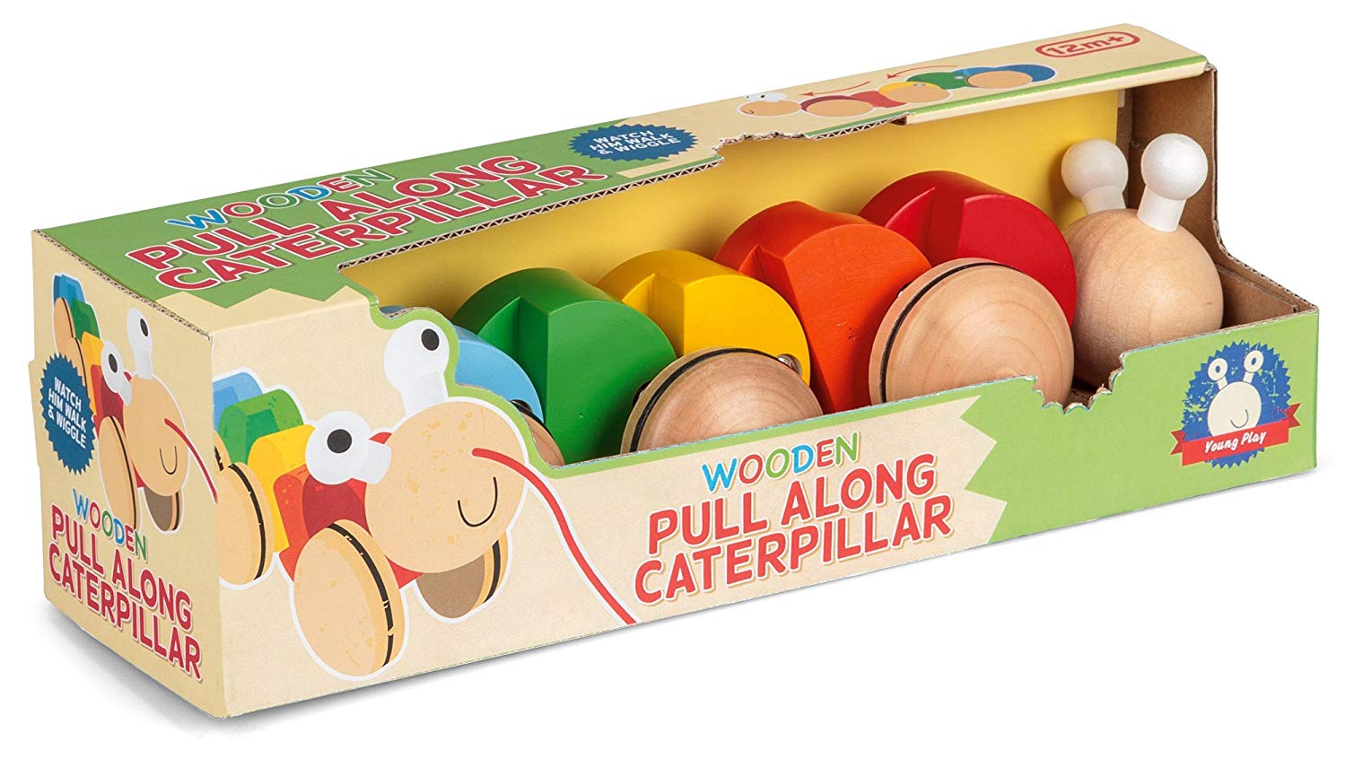 Tobar 23066 Wooden Pull Along Caterpillar – TopToy