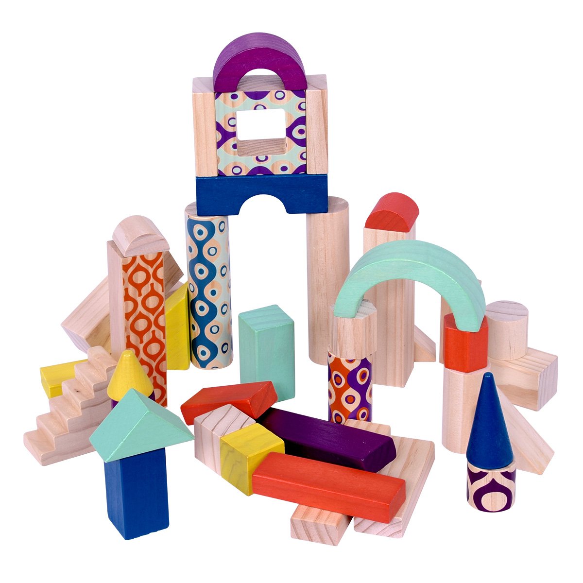 B 70.1361 Would U Build It Wooden Blocks Building Set (40-Piece) – TopToy