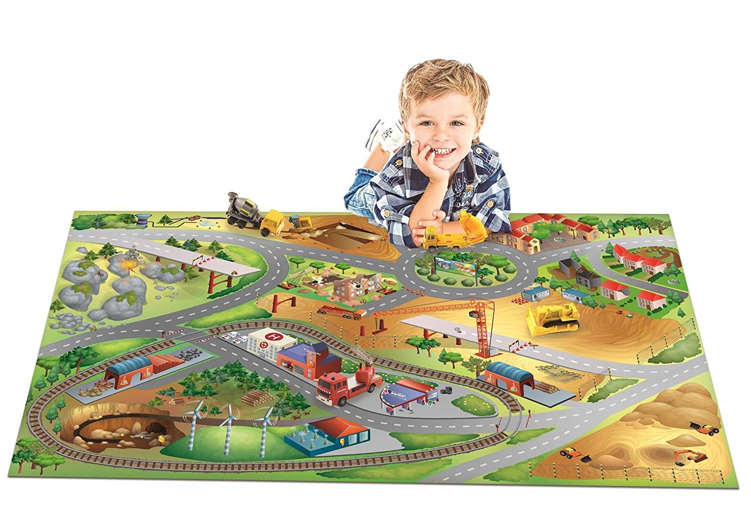 Playmat Collection Connect “Construction Carpet, Multi-Colour, 100 x ...