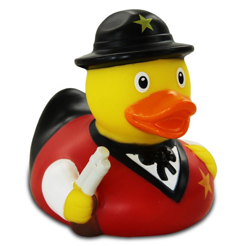 Lilalu 8 x 8 cm/50 g Collector and Baby Sheriff Rubber Duck Bath Toy ...