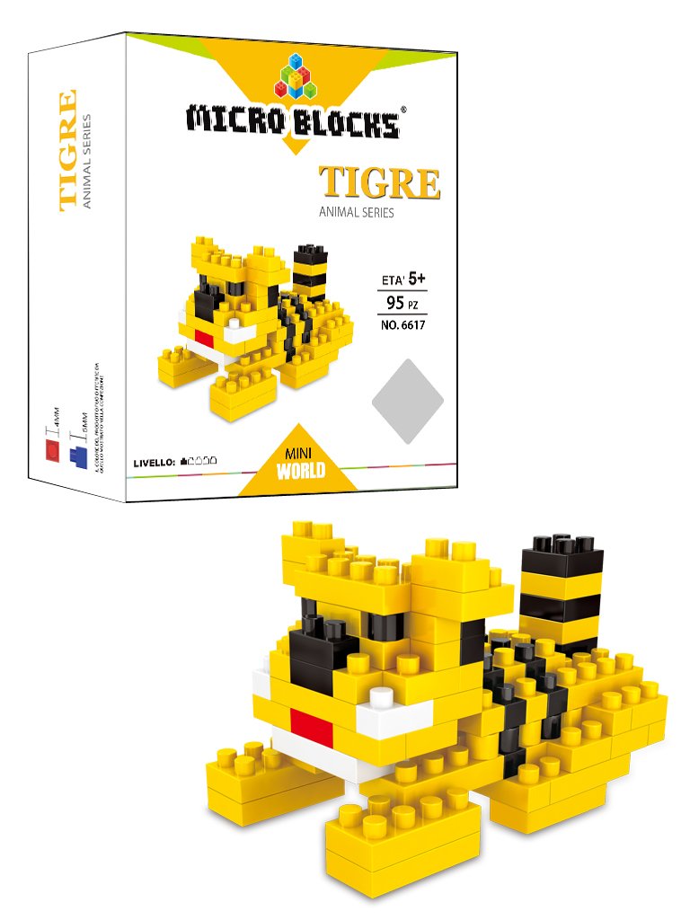 Micro Blocks wlt-6617 – Tiger Building Set – TopToy