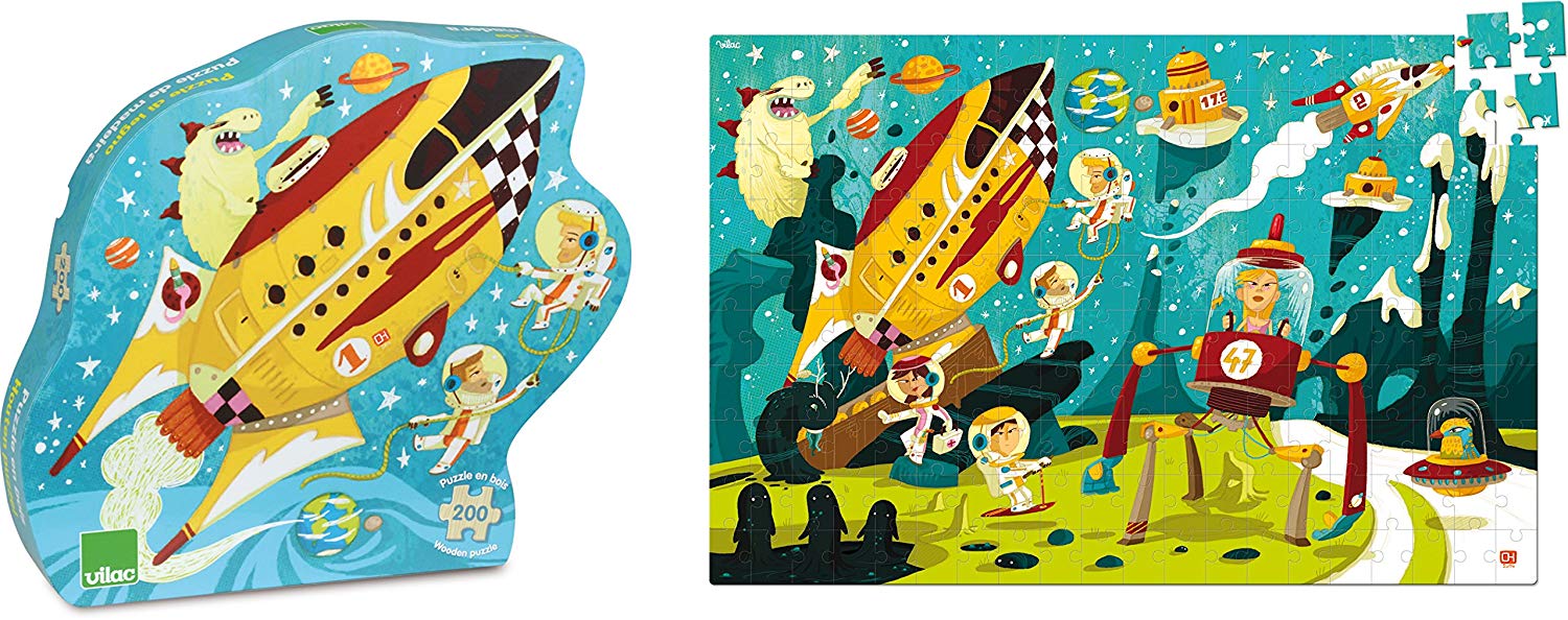 Vilac 2616 200 Pieces Space Travel Puzzle, Multi-Color – TopToy