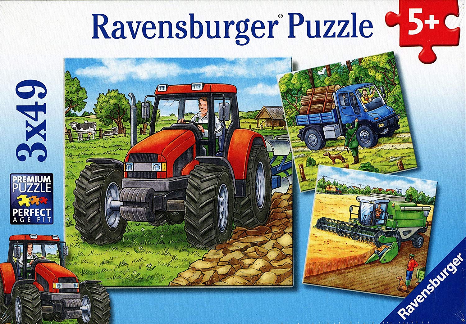 3 Farm Machinery Puzzles (49 pieces each) – TopToy