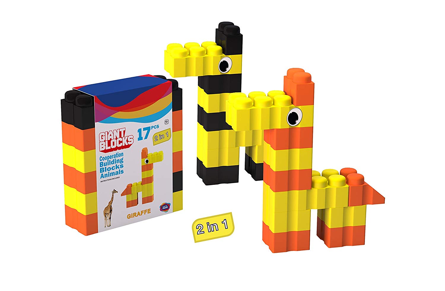 Game Movil 88531 Giant Blocks Giraffe 16 Pieces + 1 Laminated Sheet ...