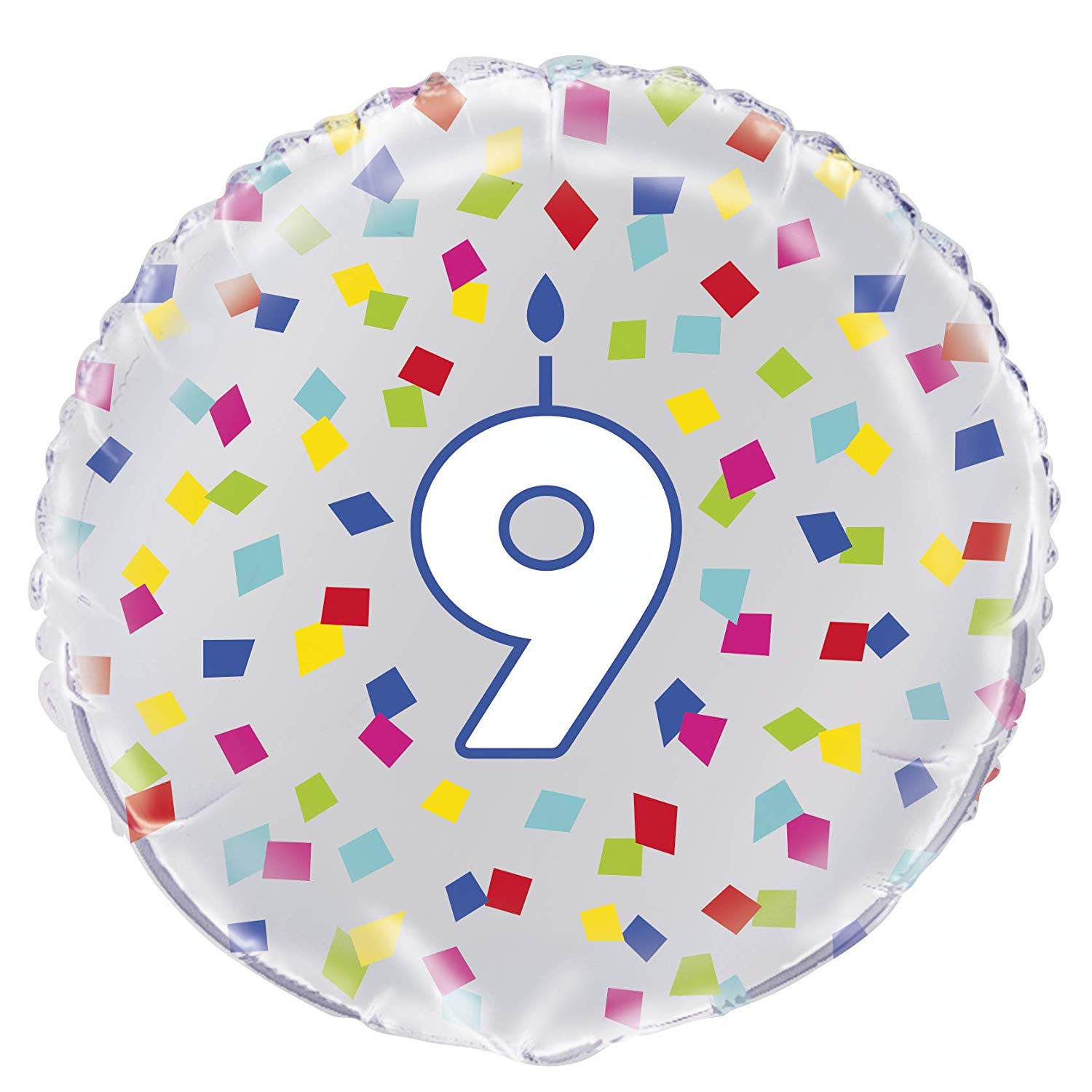 Unique Party 54015 54015-18″ Foil Rainbow Number 9 Balloon, Multi ...