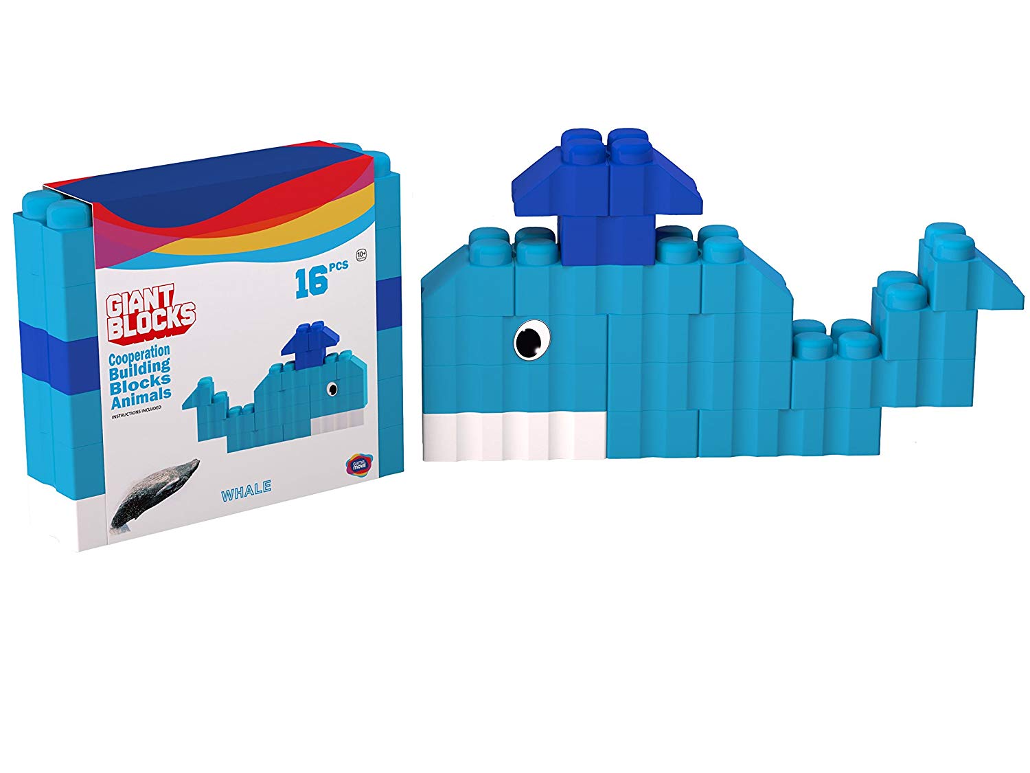 Game Movil 88522 Giant Blocks Whale 16 Pieces + 1 Laminated Sheet ...
