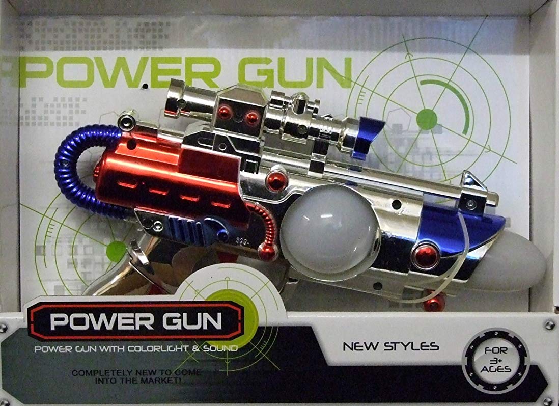 Allkindathings Kids Flashing LED Light Up Space Pistol Ray Gun with ...