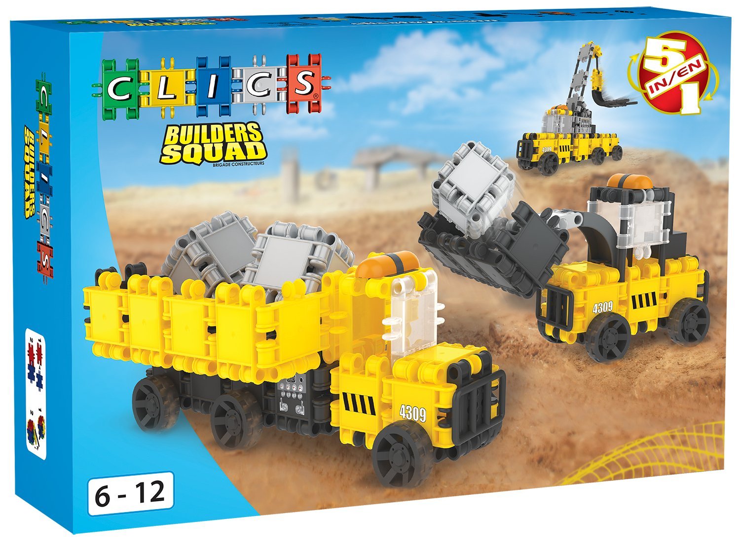 Clics 5-in-1 Builders Squad Box Construction Set – TopToy
