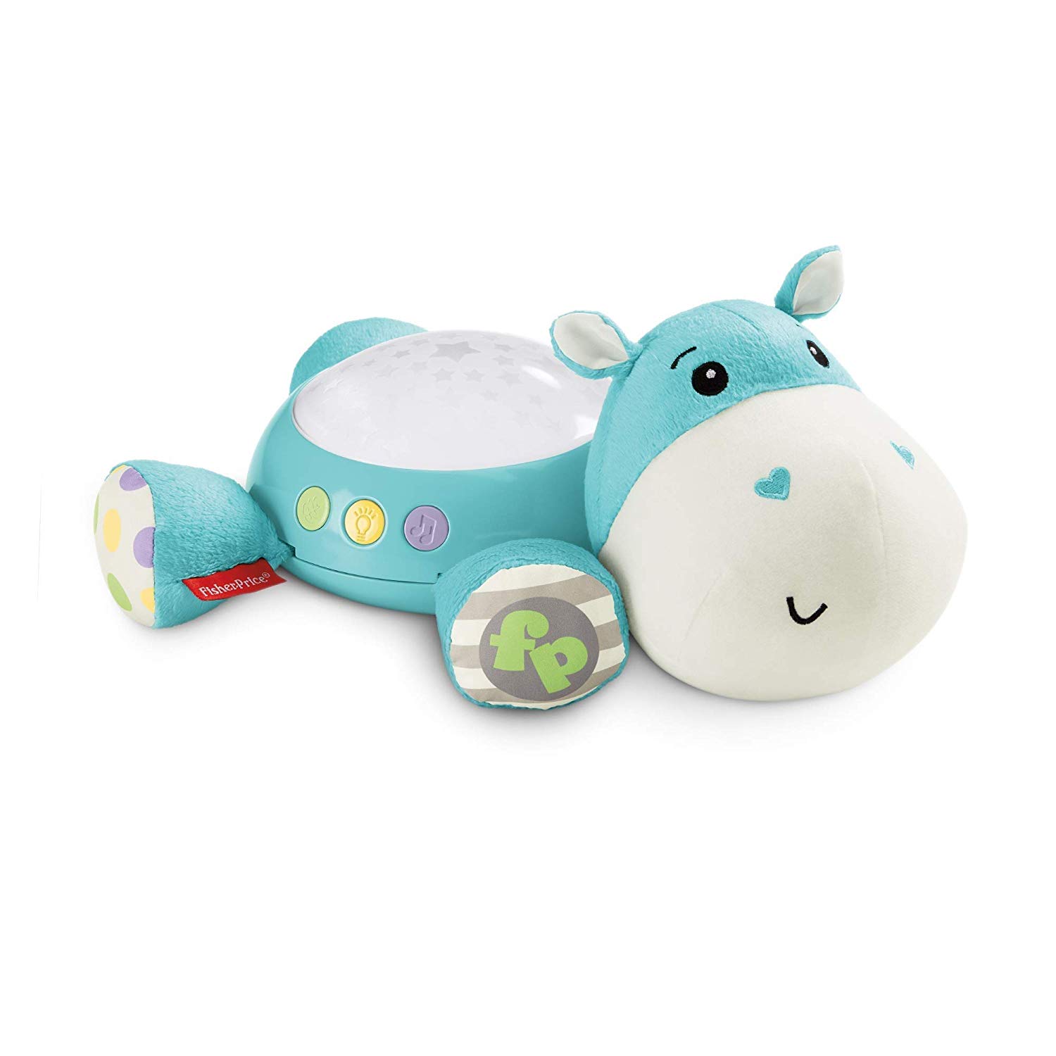 Fisher-Price CGN86 Hippo Plush Projection Soother, New-Born Soft Light ...