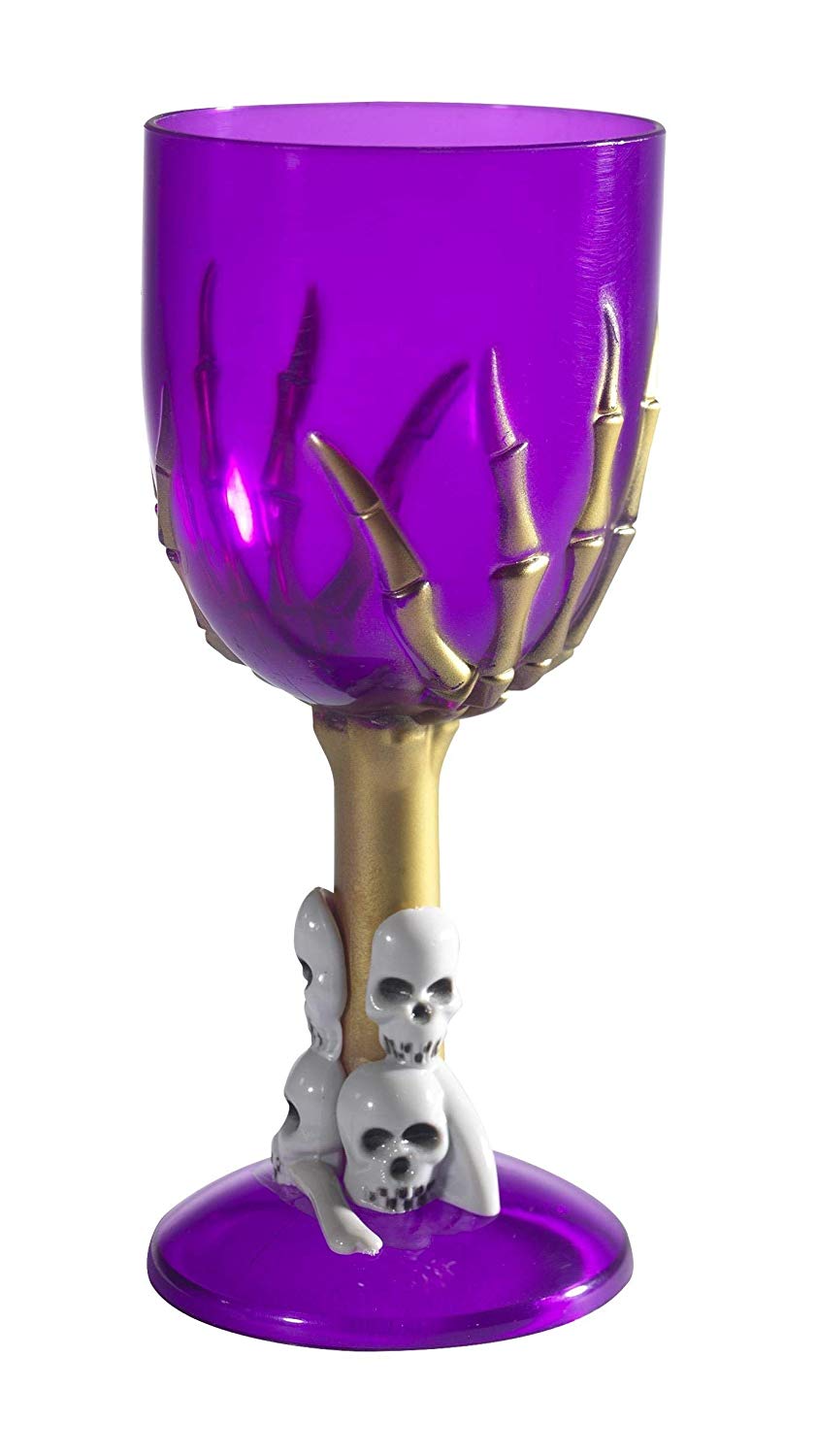 Gothic Wine Glass, Purple, With Skeleton Hand Stem (US) – TopToy