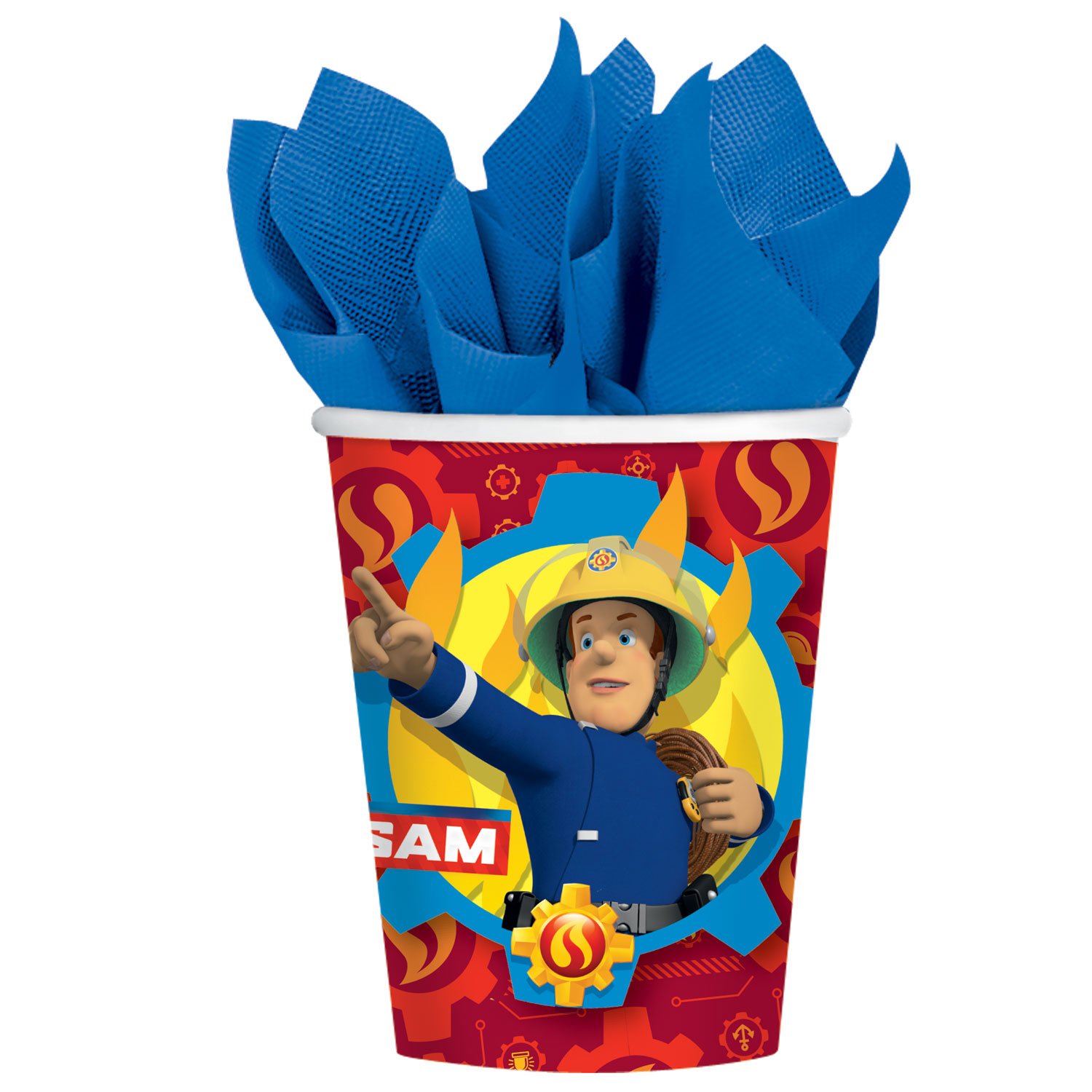Amscan 9902176 – Fireman Sam Party Paper Cups – 8 Pack, Blue – TopToy