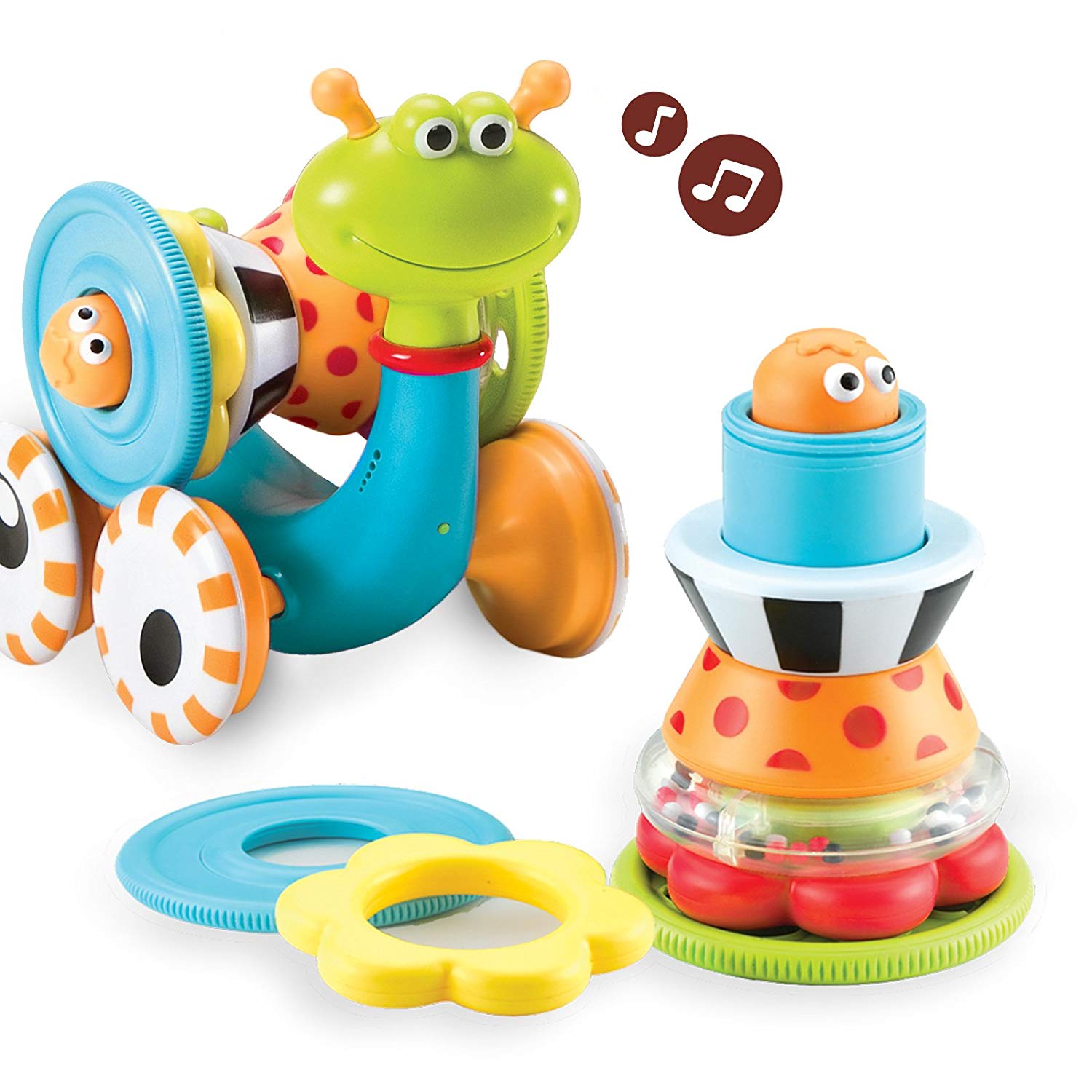 Yookidoo Musical Crawl ‘N’ Go Snail Toy with Stacker – Promotes Baby’s ...