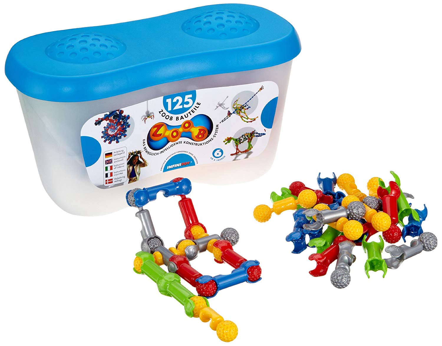 Zoob Building Blocks (125-Piece, Multi-Colour) – TopToy