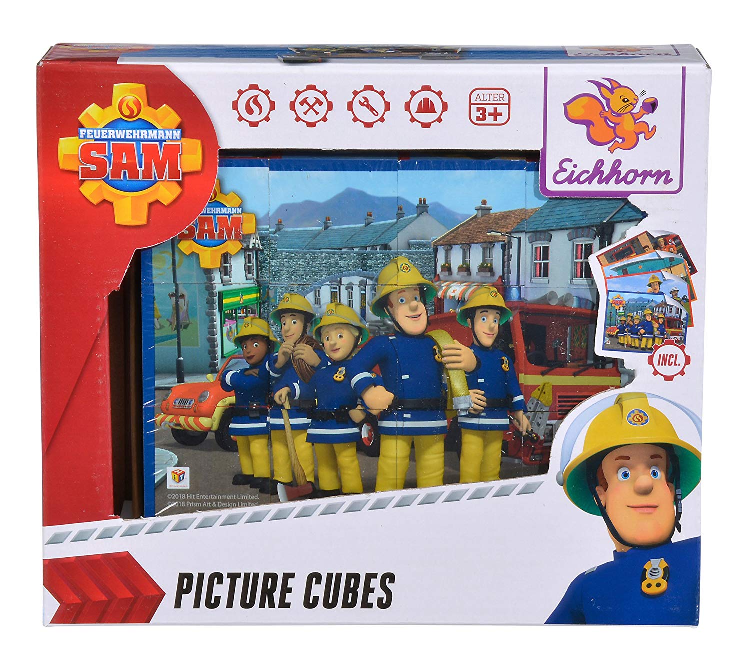 Eichhorn Fireman Sam 109255600 Picture Cube 6 Motifs with 12 Building ...