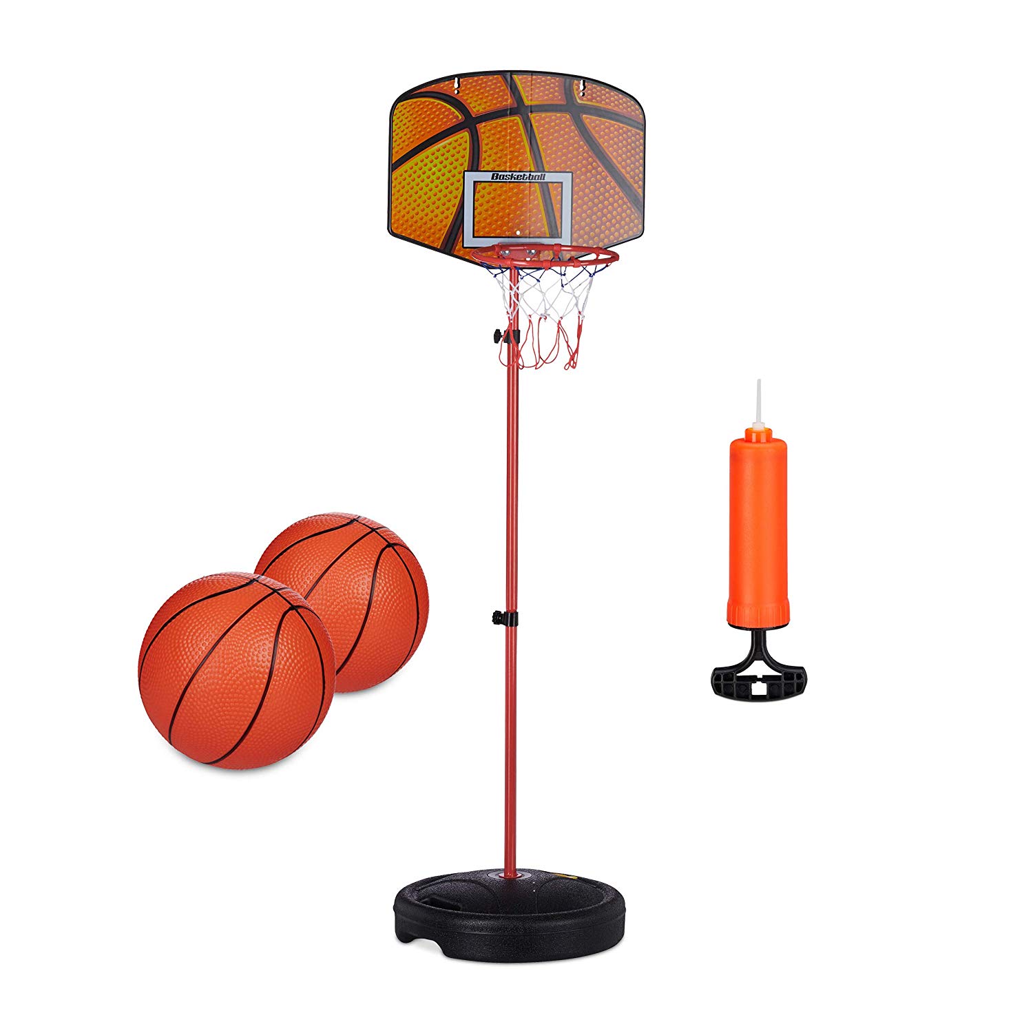 Relaxdays Basketball System, Portable Backboard Set, Children ...