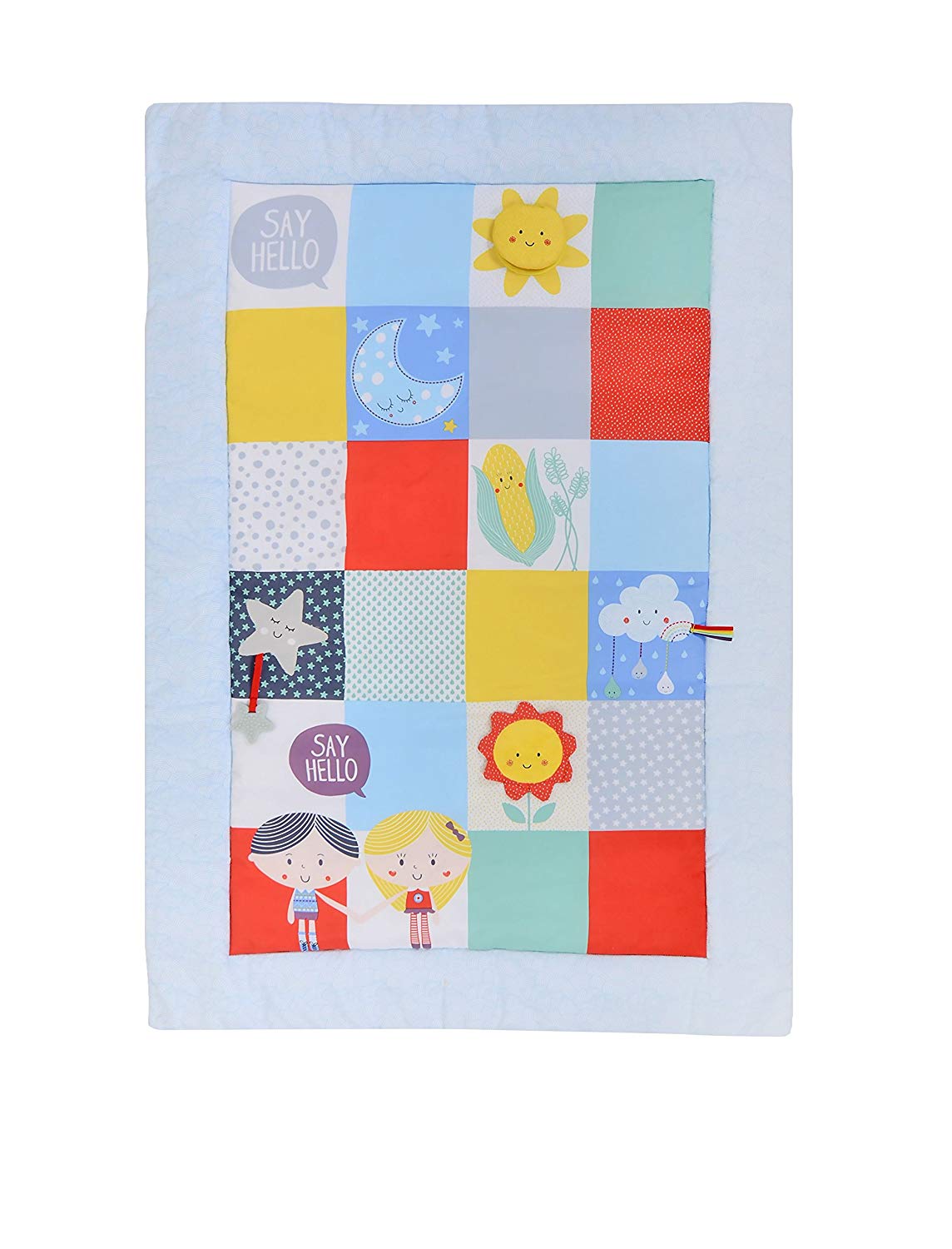 East Coast Nursery Baby Sensory Say Hello Activity Mat, Patchwork,7939 ...