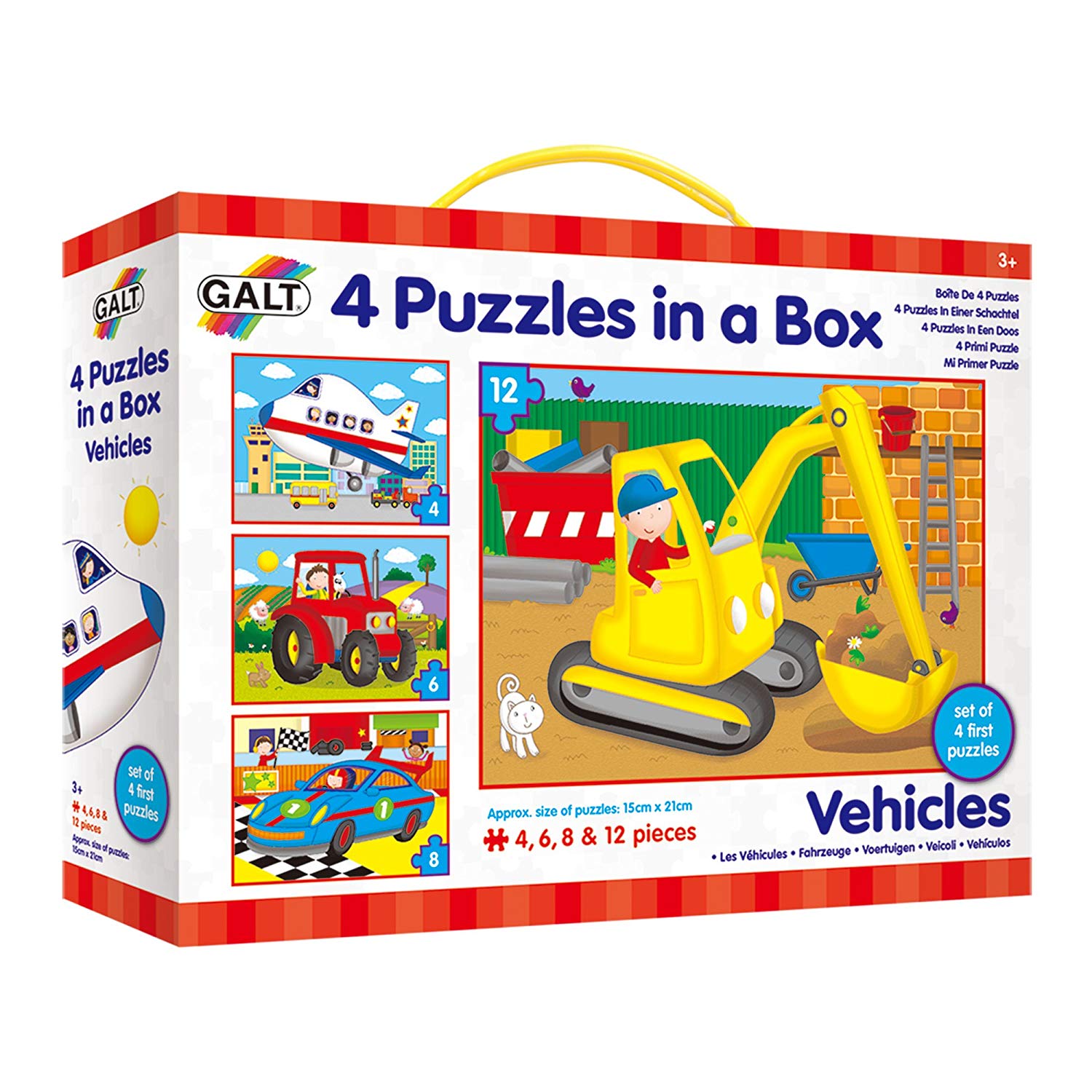 Galt Toys, 4 Puzzles in a Box – Vehicles, Jigsaw Puzzle for Kids, Ages ...