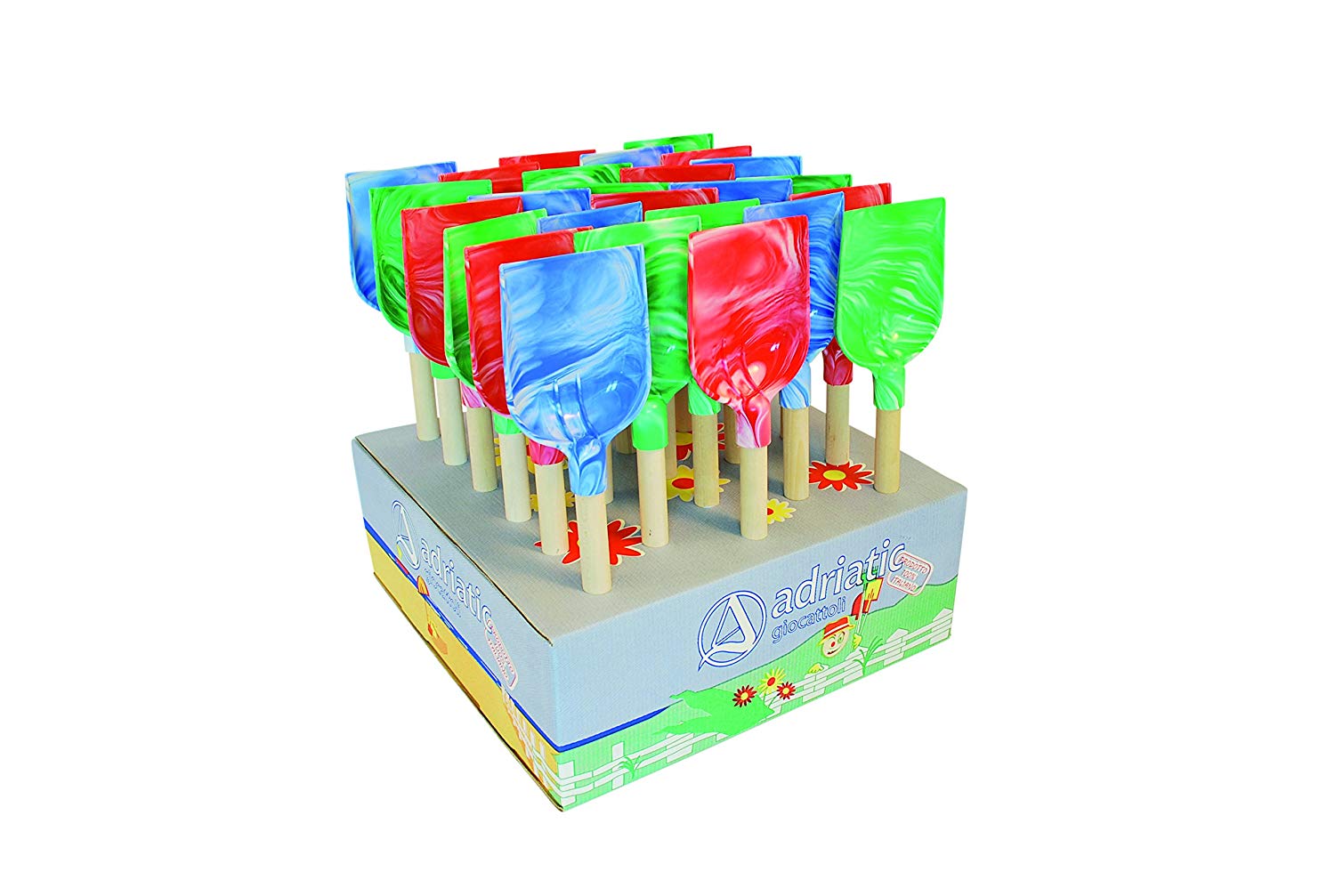 Adriatic 36 cm Beach Toys Tools Marble Shovel with Wood Handles in ...