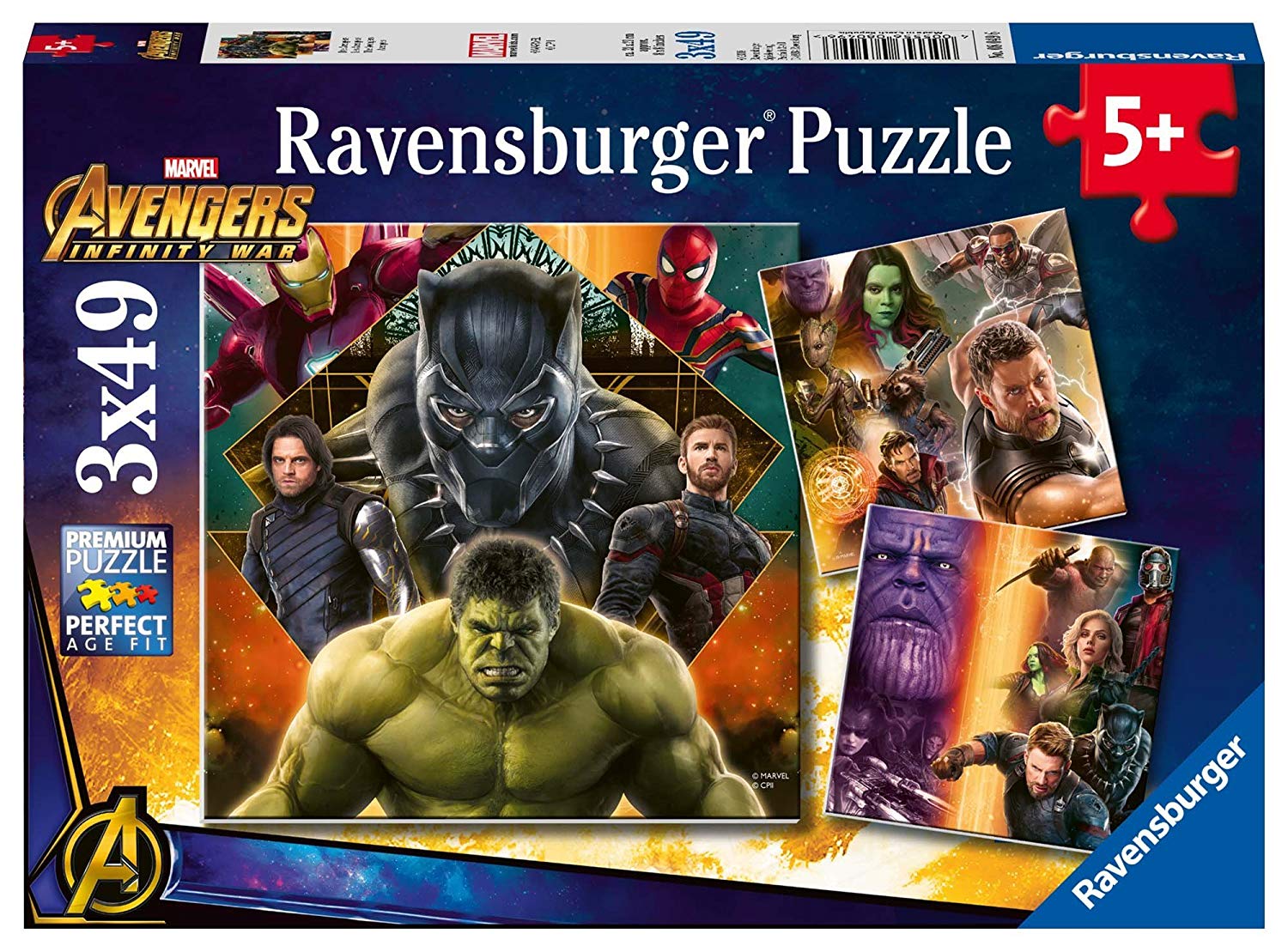 Ravensburger Marvel Avengers Infinity War, 3x 49pc Jigsaw Puzzles – TopToy