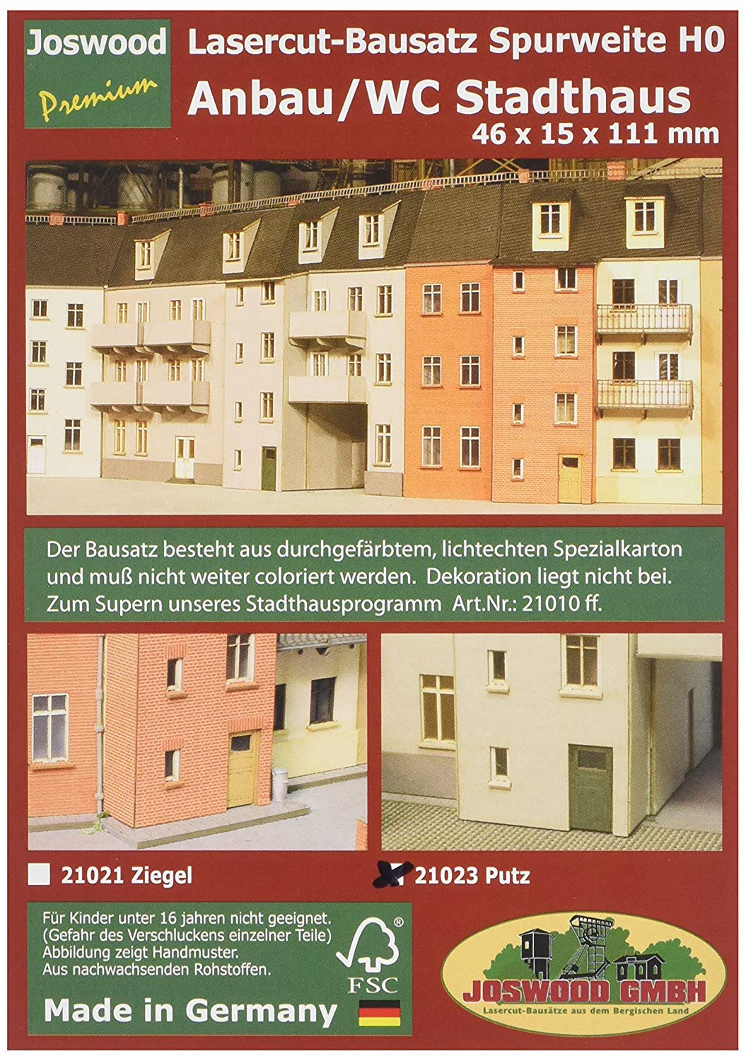 Joswood 21023 46 x 15 x 111 mm Laser Cut World Plaster Bathroom Annex ...