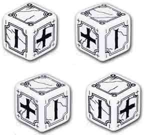 Q WORKSHOP Antique Fudge black & white RPG Dice Set 4 x D6 – TopToy