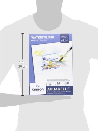 Canson A4 Watercolour pad including 10 sheets of white cold pressed ...