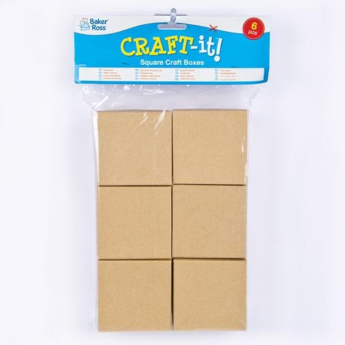 Baker Ross AF237 Square Craft Boxes For Children to Decorate for ...