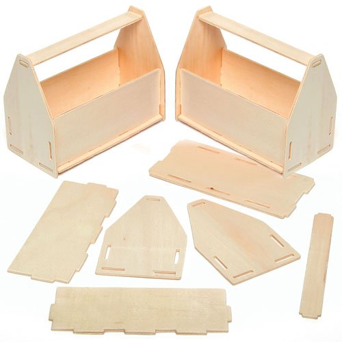 Baker Ross AG798 Wooden Toolbox Desk Tidy Craft Kits for Children to ...