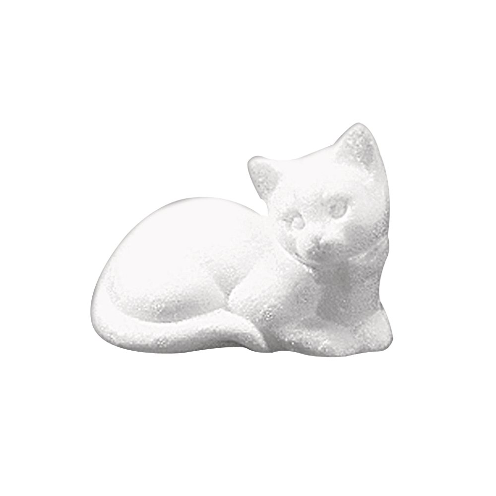 Rayher 3322100 Polystyrene Cat, Lying Down, 14 cm – TopToy