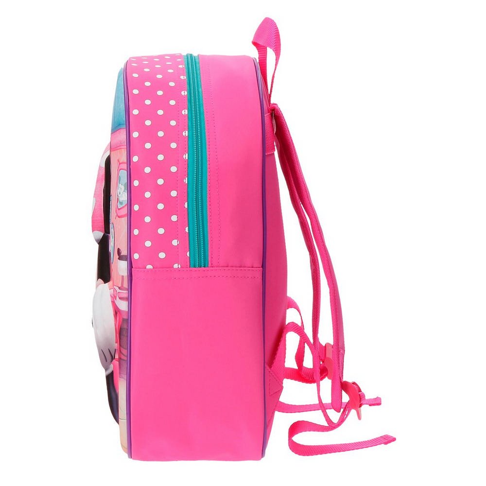 Minnie Smile Pink Preschool backpack. 33cm. Front part in 3D – TopToy
