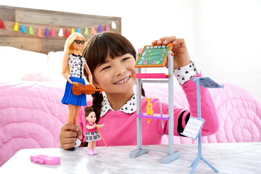 Barbie FXP18 Music Teacher Doll, Blonde and Playset with Flipping ...