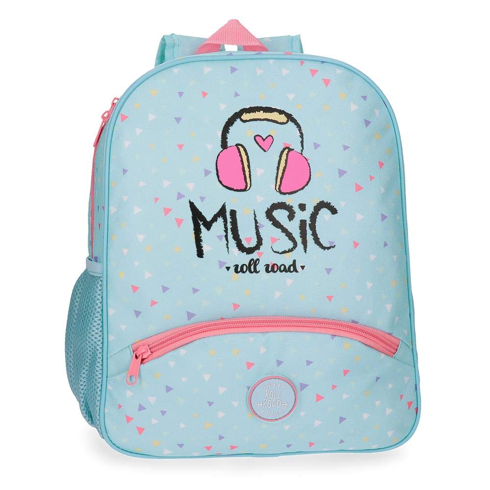 Roll Road Music Backpack Adaptable to Trolley Blue 27x33x11 cms ...