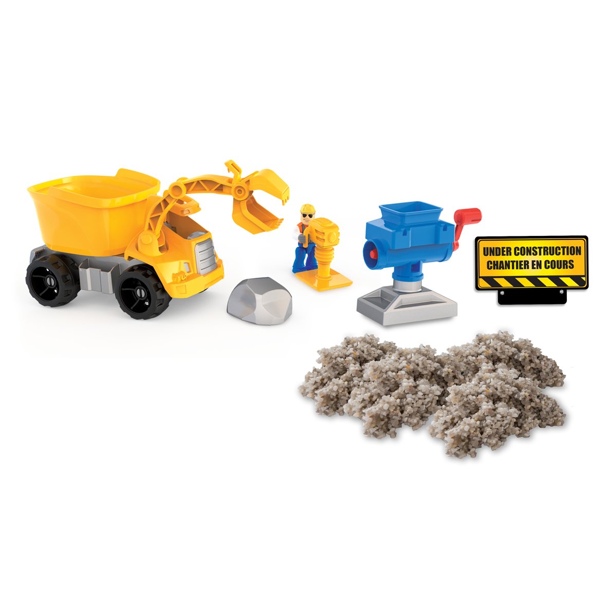 Kinetic Rock Rock Crusher Toy Kit with Construction Tools, for Ages 3 ...