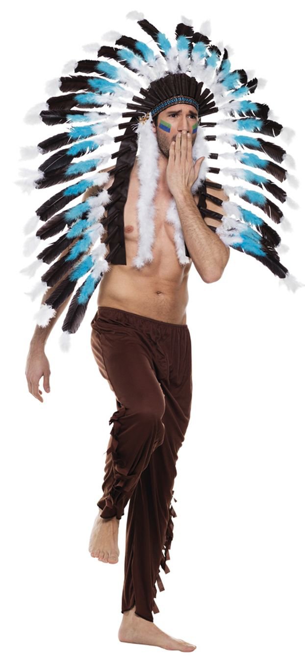 Boland 44141 – Headdress Indian Snow Wolf for Adults, Chief, Headband, Headwear, Indian Feathers ...