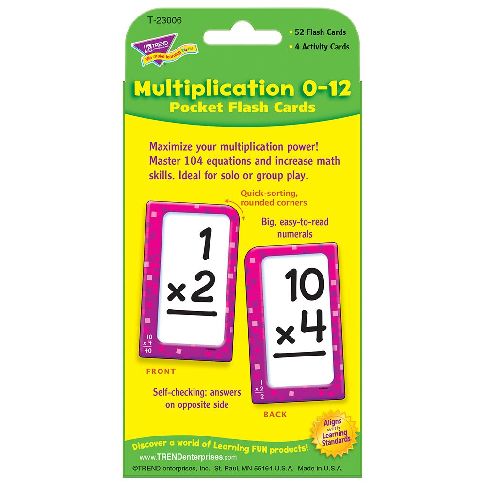 Trend Enterprises Multiplication Pocket Flash Cards – TopToy