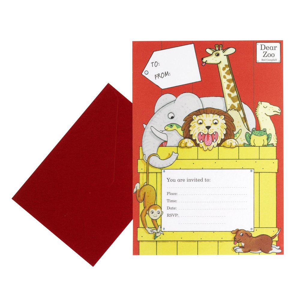 Neviti Dear Zoo Kids Party Invitations and Envelopes – Pack of 10 – TopToy