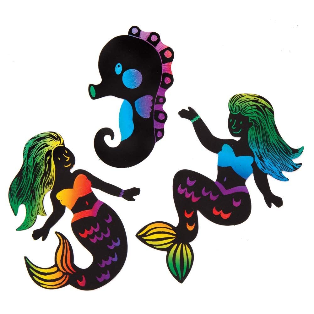 Baker Ross AW606 Mermaid Scratch Art Magnets (Pack of 10) – TopToy