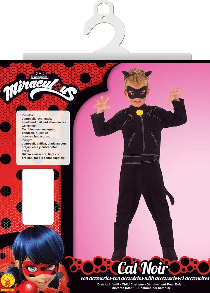 Rubie’s Official Miraculous Ladybug, Cat Noir Childs Costume and Eye ...